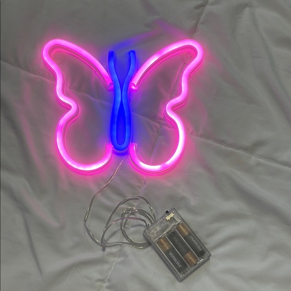 Wall Decor | Pink And Blue Butterfly Neon Light | Poshmark